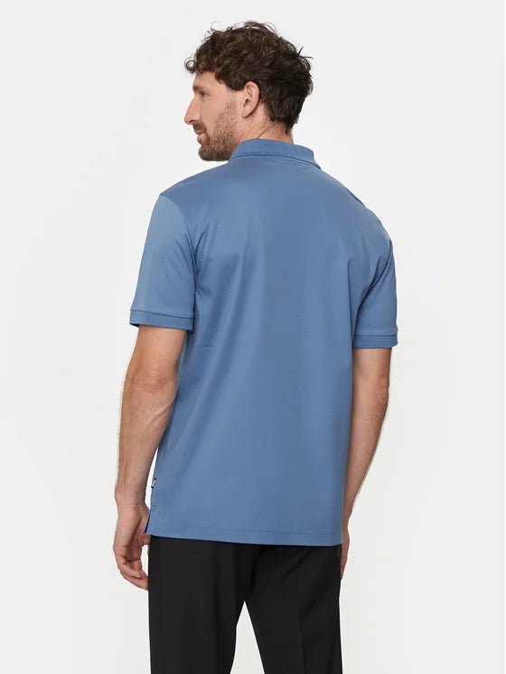 Boss Mercerised Zip Neck Polo Polston 11-Blue – Phases Men's Fashion