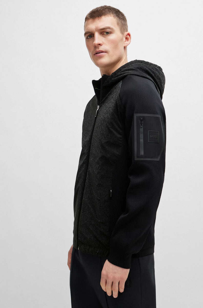 Boss Modir Mixed Material Jacket-Black – Phases Men's Fashion